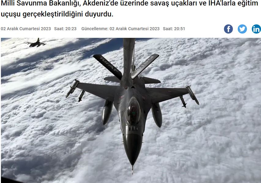 Τουρκικά πολεμικά αεροσκάφη και UAV πέταξαν νότια της Κύπρου ...