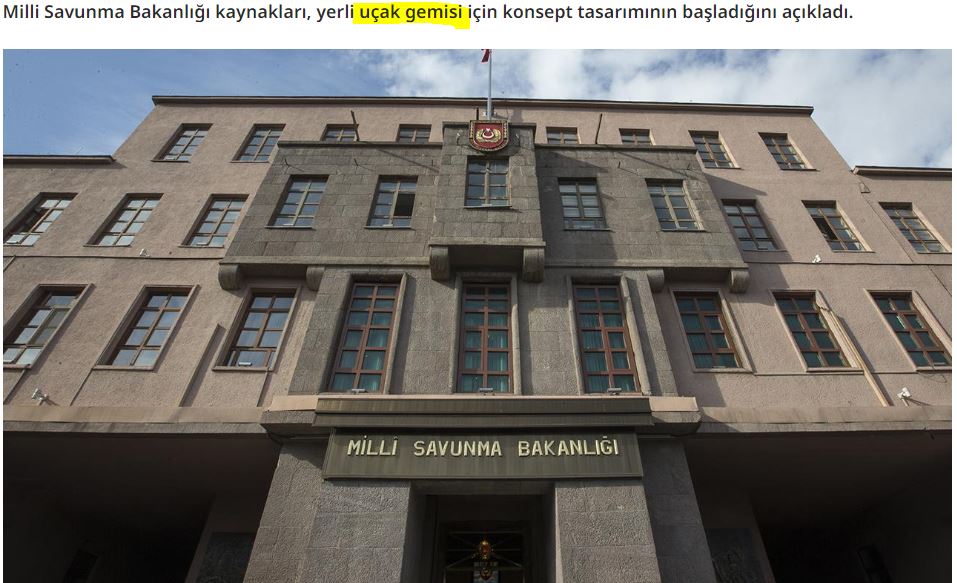 Τουρκία: Ξεκίνησε η ιδέα του σχεδιασμού για το αεροπλανοφόρο ...